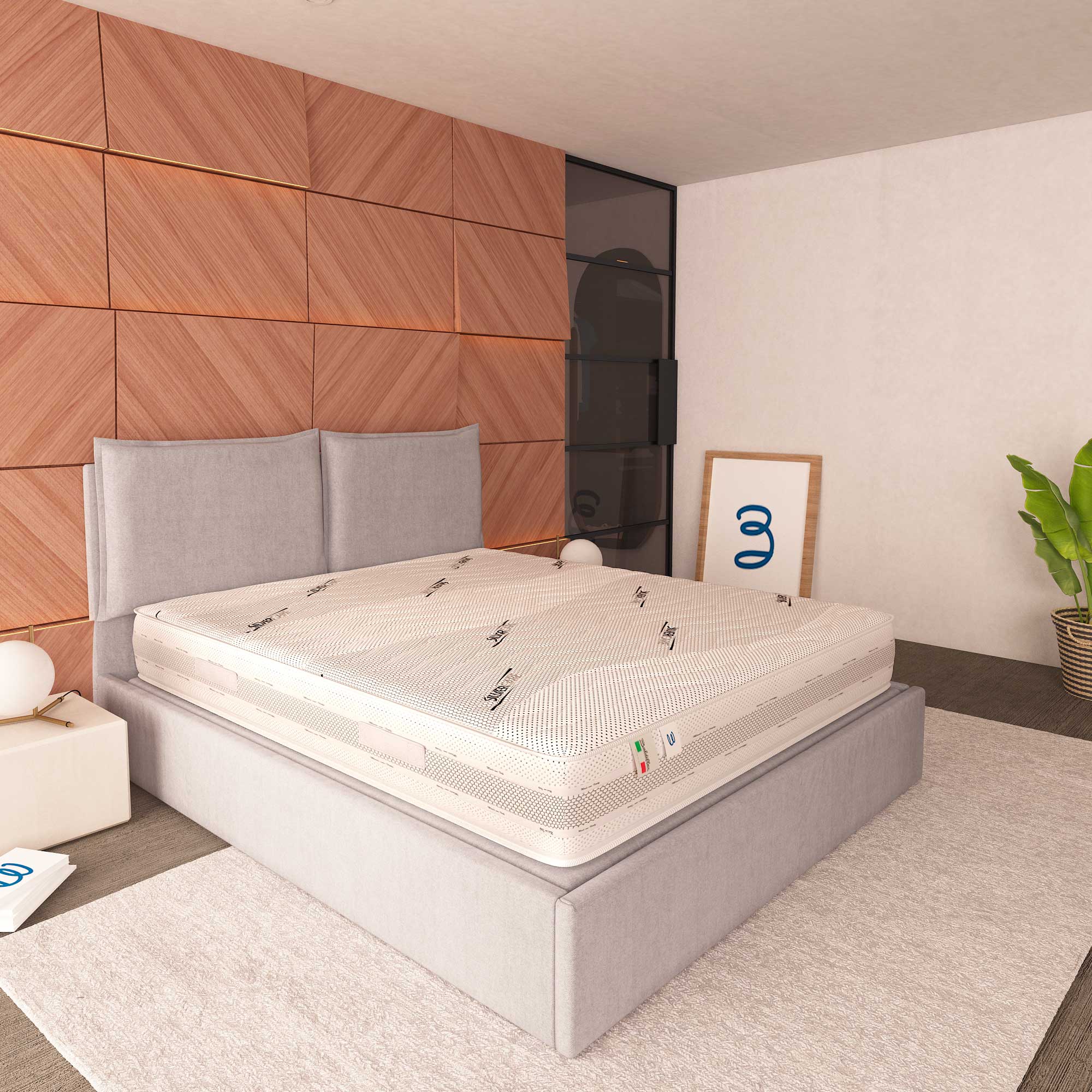 Memory mattress and 3000 pocket springs rigid Hybrid King Kong